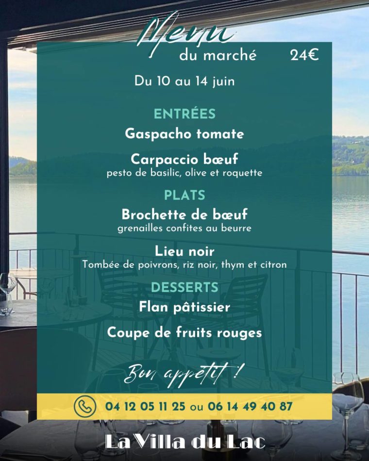 Restaurant à Aiguebelette : La Villa du Lac, une vue incroyable